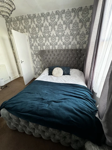 GREY STONE DOUBLE Bed Frame Only £187.90 - PicClick UK