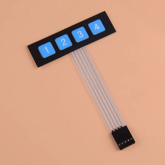 1X4 MATRIX ARRAY 4X1 Key Flat Membrane Switch Keyboard Keypad Fit For ...