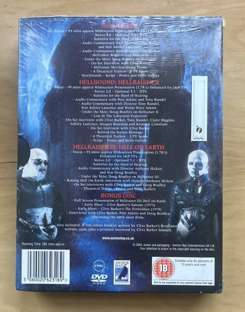 HELLRAISER 1-3 4 X DVD BOX SET NEW AND SEALED £29.99 - PicClick UK