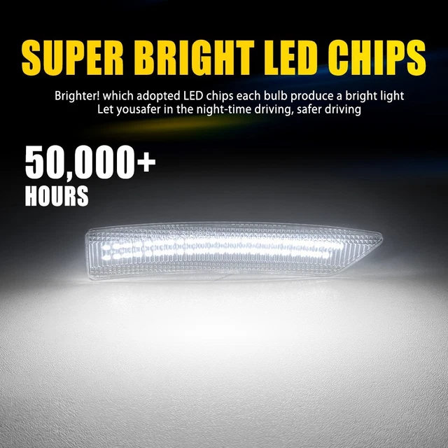 FOR 2024-2025 FORD Mustang S650 Front Rear Bumper 4PCS LED Side Marker ...