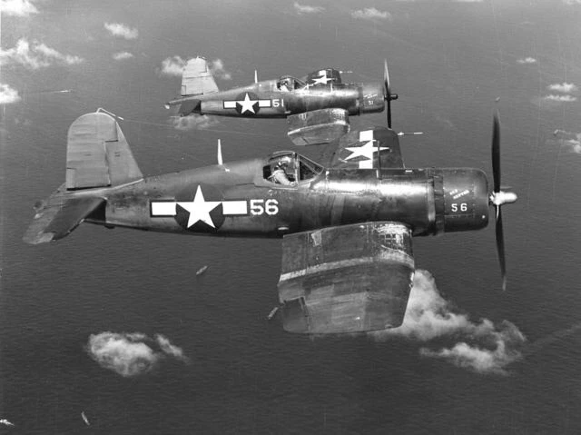 WW2 WWII PHOTO Vought F4U Corsair Fighters in Flight USN World War Two ...