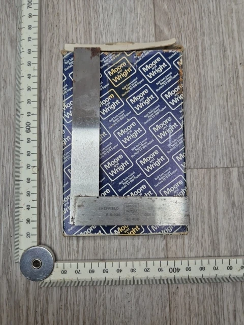 VINTAGE MOORE & Wright Engineers Square Boxed No400 Collectable Old Tools £20.00 - PicClick UK
