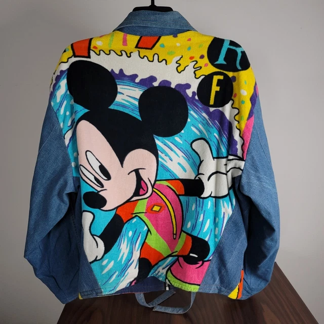 VINTAGE MICKEY MOUSE Walt Disney Jacket 90s 80s Denim Blue Too Cute ...