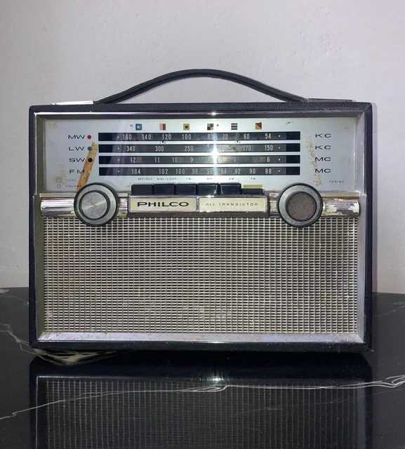 ANTIQUE PHILCO TRANS World All Transistor Radio Vintage 60's EUR 45,00 ...