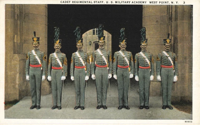 POSTCARD CADET REGIMENTAL Staff US Military Academy West Point New York ...