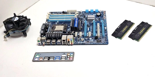 MOTHERBOARD GIGABYTE GA-X58-USB3 i7 950 I/O Shield + Cooler LGA 1366 ...
