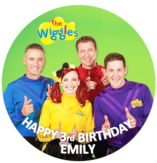 THE WIGGLES PERSONALISED Edible WAFER PAPER Birthday Cake Topper UNCUT ...