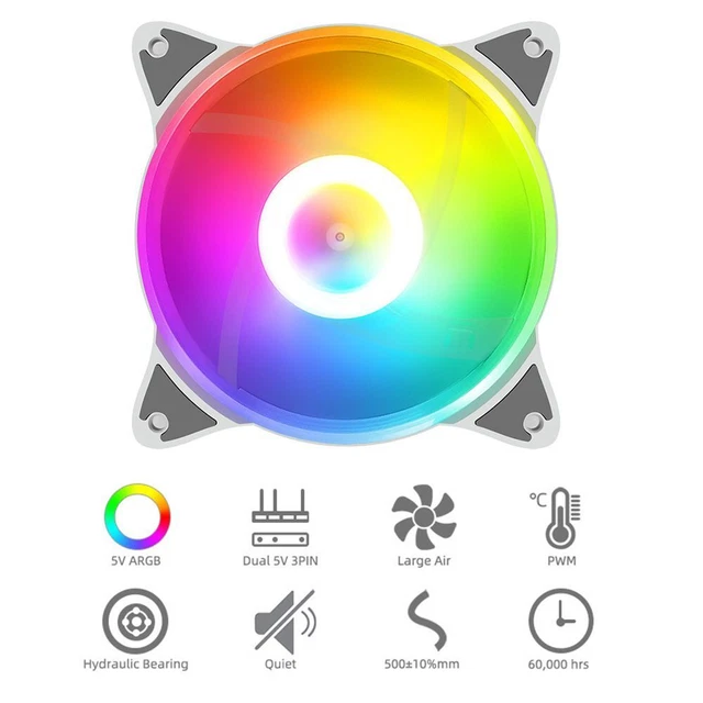 VENTILADOR COOLER ARGB Radiator Computer Case Fan Chassis Fan Cooling ...