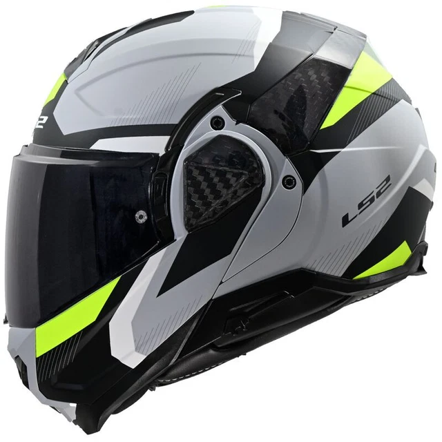 LS2 FF910 ADVANT 2 Flip-Up Motorcycle Helmet Triple Light Grey / Hi-Vis ...