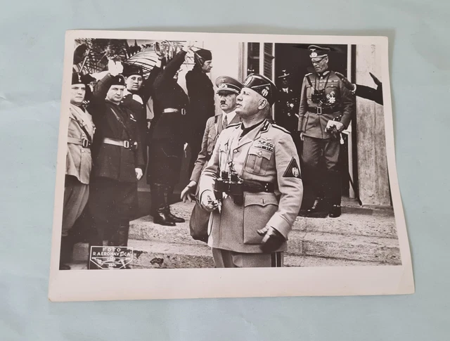 MUSSOLINI E HITLER FOTO R. AERONAUTICA EUR 70,00 - PicClick IT