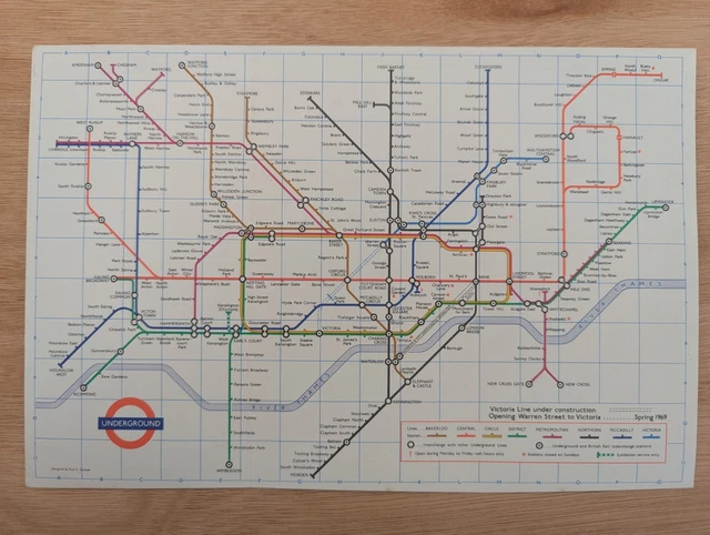 1968 NO 3 London Underground Tube Map Good Condition £5.43 - PicClick UK