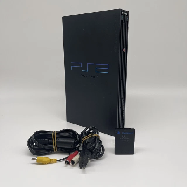 SONY PLAYSTATION 2 PS2 Fat nera scph-39004 con i cavi e memory ottime ...