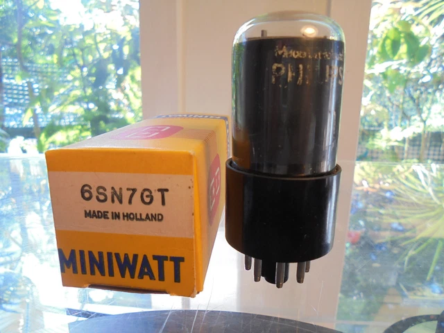 PHILIPS 6SN7GT NOS Rare Black Glass New Old Stock In Box Vintage Valve ...