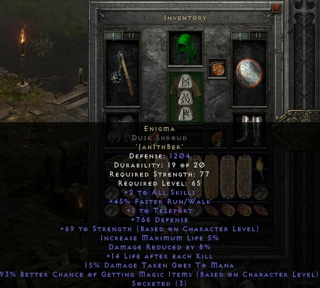 DIABLO II RESURRECTED D2R Dusk Suaire Enigma Jah Ith Ber Softcore États ...