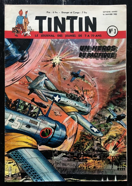 JOURNAL DE TINTIN Belge N°3 - 16/01/1952 - Alix, Blake&Mortimer - Tres ...