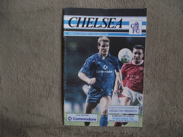 1990-91 CHELSEA v Portsmouth - League Cup Round 3 £1.75 - PicClick UK