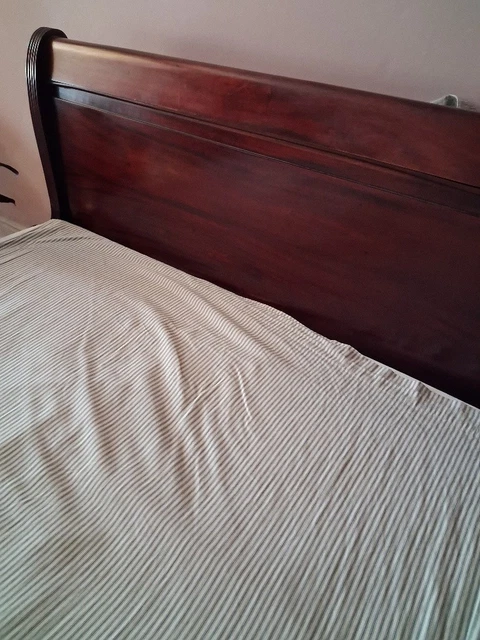 SLEIGH BED DOUBLE Solid Mahogony £199.34 - PicClick UK