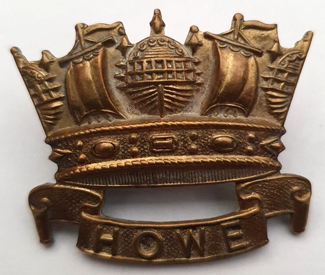 HOWE BATTALION ROYAL Naval Division Brass Cap Badge. British Navy £14. ...