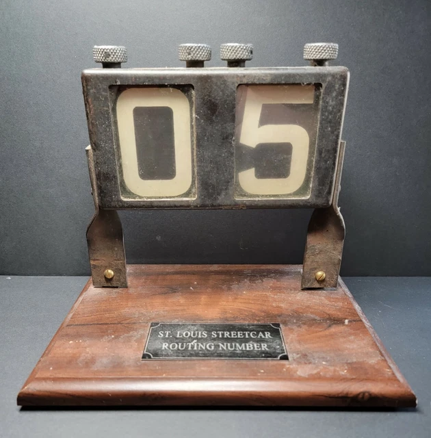 VINTAGE ST LOUIS Streetcar Routing Number Two Scrolling Digit Windows vintage-st-louis-streetcar-routing-number-two-scrolling-digit-windows