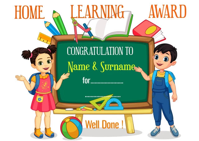 PERSONALISED LAMINATED A4 size Certificate Lockdown Home Learning Award ...