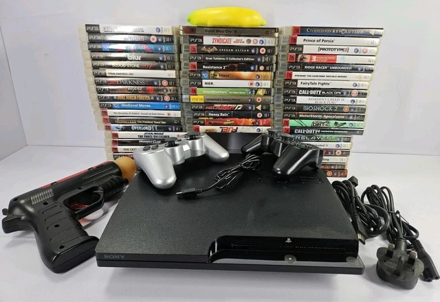 SONY PLAYSTATION 3 Slim 320GB With 2 Controllers, Move Controller & 50 ...