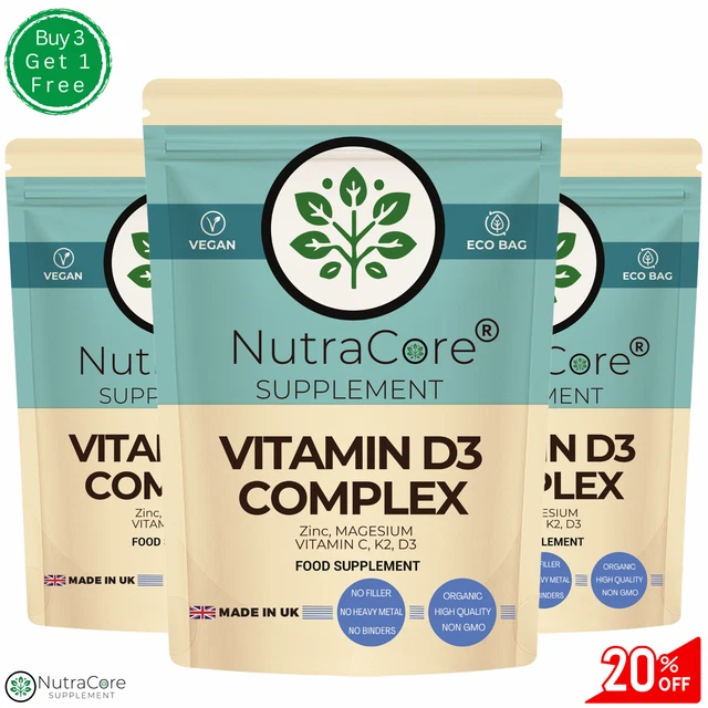 VITAMIN D3 COMPLEX,(VIT. K2 ,MK7, Vit. C, Mag. Glycinate, Zinc ...