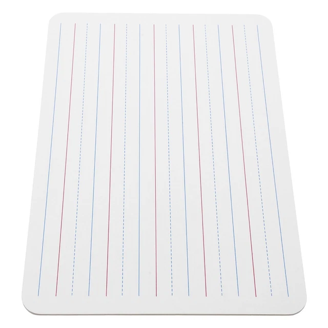 SMALL DRY ERASE Board with Lines for Kids Double-Sided Whiteboard for ...