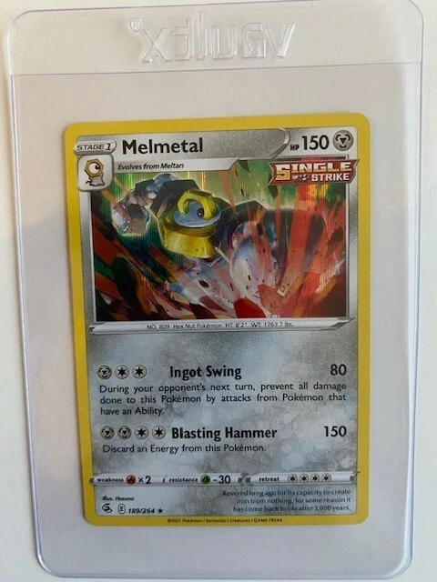 POKEMON CARD MELMETAL 189/264 Fusion Strike Rare Holo Mint EUR 2,33 ...