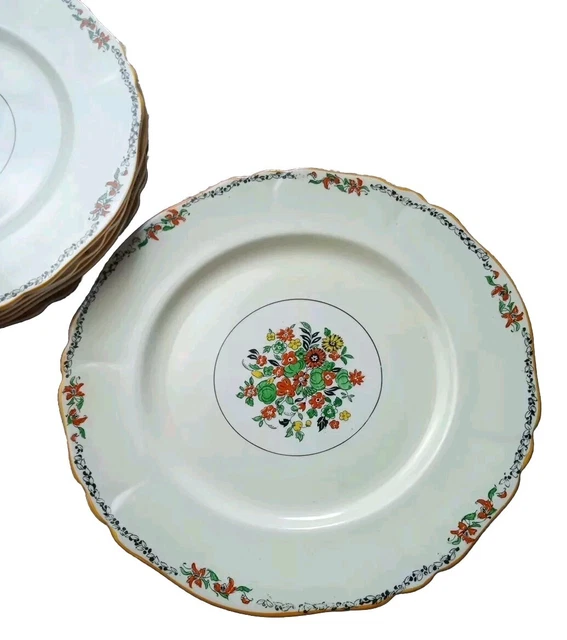 VINTAGE ALFRED MEAKIN England Argosy Dinner Plates 9 3/4" Set Of 6 £49. ...