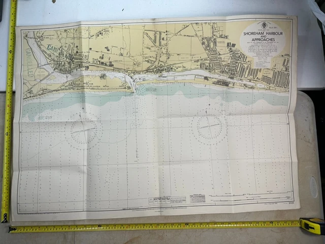 ORIGINAL WW2 1944 British Royal Navy Nautical Map of Shoreham (D-Day ...