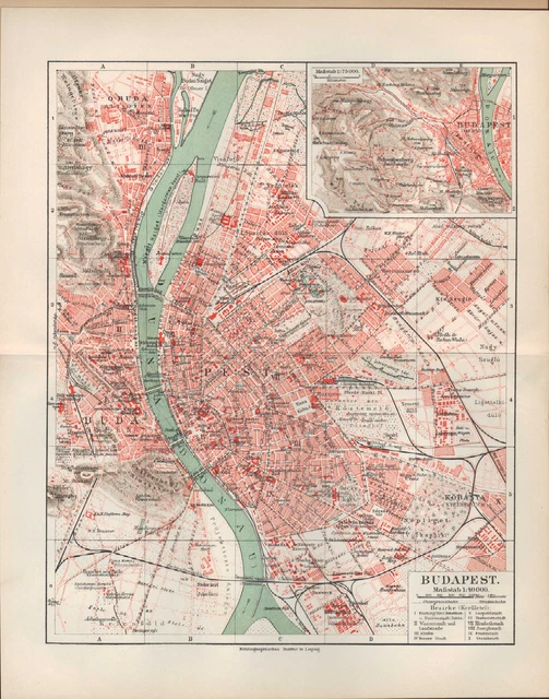 MAP, CITY MAP 1906: city map BUDAPEST. Scale 1:40,000 Hungary Hungary £ ...
