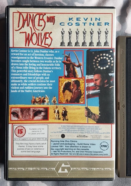 DANCES WITH WOLVES (VHS) BIG BOX - Kevin Costner + Mary McDonnell + Wes ...