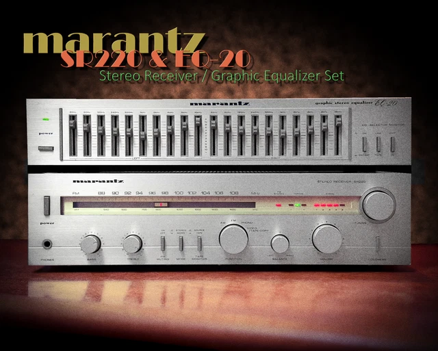 MARANTZ SR-220 EQ-20 🌈RaRe🌈 Vintage Stereo Receiver + Graphic Equalizer ...