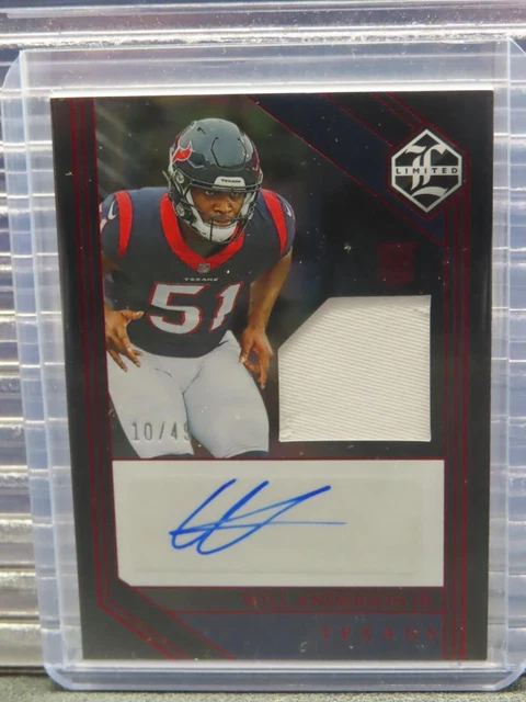2023 LIMITED WILL Anderson Jr RPA Ruby Spotlight Rookie Patch Auto RC ...