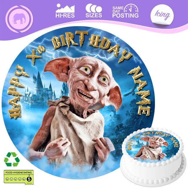 DOBBY HARRY POTTER Cake Topper Decoration Round Circle Personalised ...