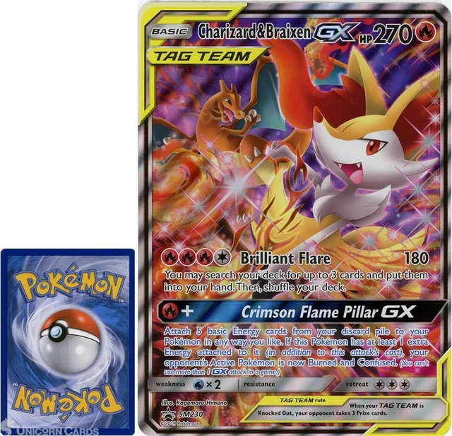 CHARIZARD & BRAIXEN GX Tag Team SM230 JUMBO OVERSIZED Holo Mint Pokemon Card £8.69 - PicClick UK