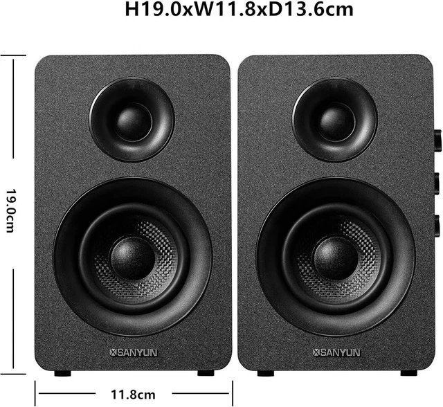 BLUETOOTH 5.0 HIFI Bookshelf Speakers with Carbon Fiber Drivers and ...