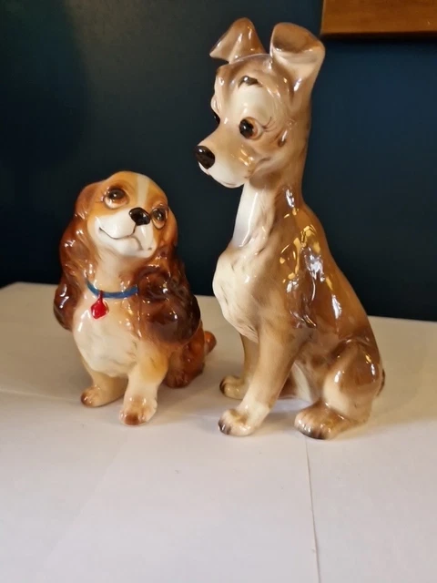 VINTAGE WALT DISNEY Japan Lady And The Tramp Dog Figurines £21.52 ...