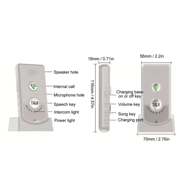 CAMPANELLO CITOFONO VOCALE a 2 vie campanelli citofono wireless per ...
