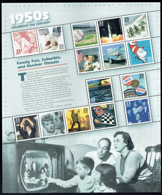1950 US CELEBRATE The Century Sheet Of 15 Stamps MNH Scott #3187 EUR 26 ...