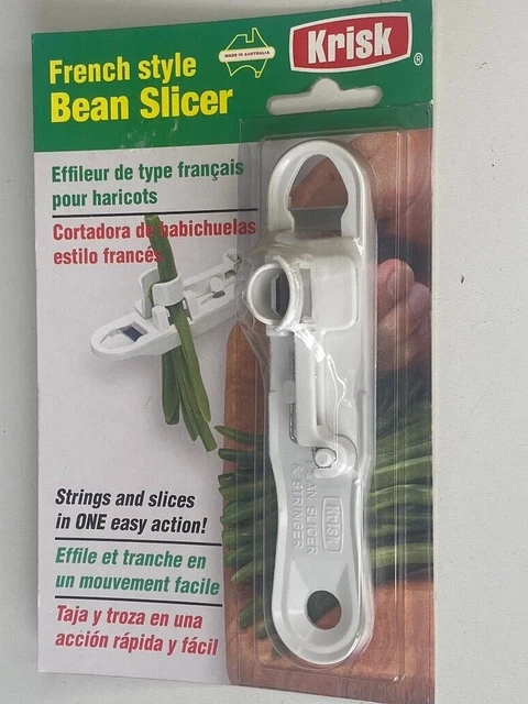 RUNNER BEAN SLICER KRISK strings slices tops tails Kitchen gadget Green ...