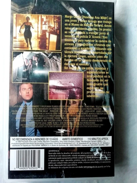 THE RELIC TAPE VHS Peter Hyams Penelope Ann Miller Thon Sizemore Pal ...