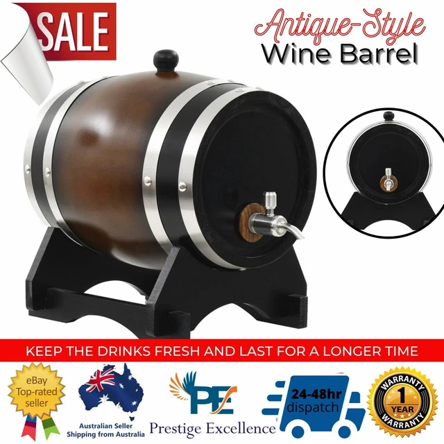 6L WINE BARREL Beer Wooden Whiskey Storage Brewing Home Brew Beverage ...