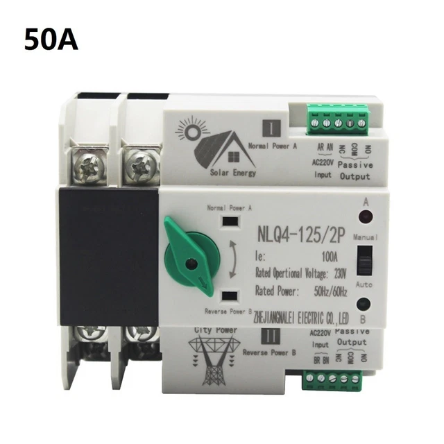 TRANSFER SWITCH AUTOMATIC NLQ4-125/2P PC Isolation Type 230V Manual ...