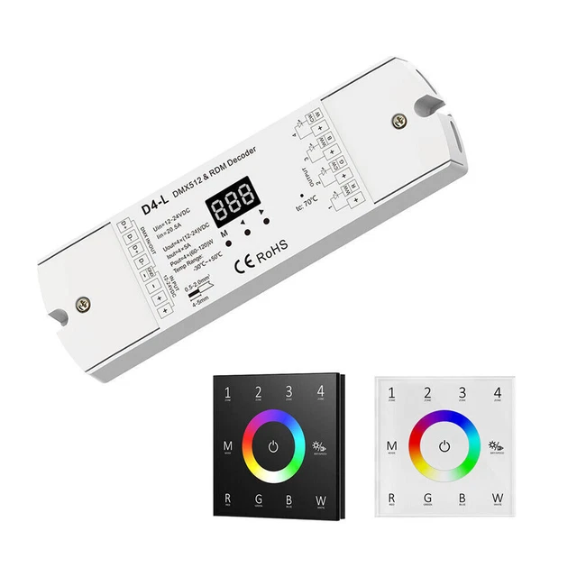 DMX512 & RDM Decoder LED Controller 4CH PWM Dimming DC 12V 24V fr RGBW ...