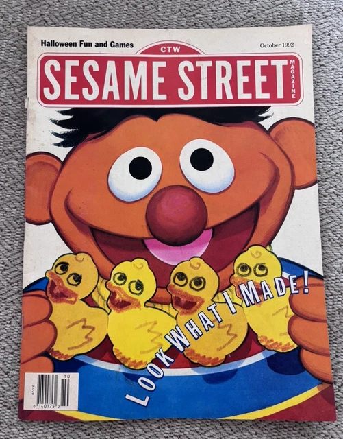 VINTAGE SESAME STREET magazine October 1992 Halloween Fun And Games VTG ...