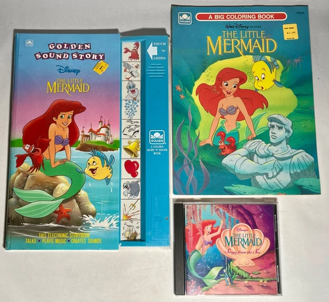 GOLDEN SOUND STORY Disney LITTLE MERMAID Electronic Story & Coloring ...