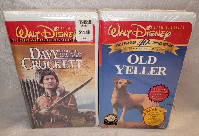 Walt Disney Film Classics Vhs Movies Davy Crockett And Old Yeller New 8416