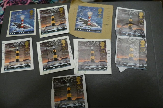 9 LIGHTHOUSES BRITISH UK GB commemorative postage stamps postal SEE ...