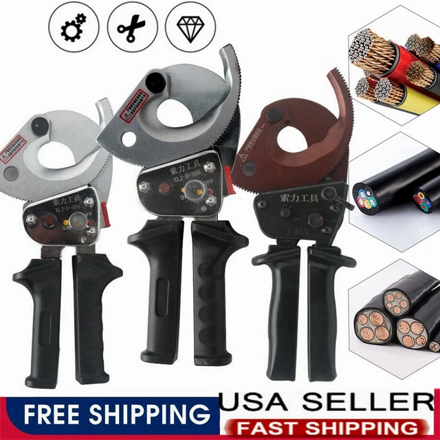 HEAVY DUTY RATCHET Cable Cutter Cut Up To 500mm² Ratcheting Wire Cut ...